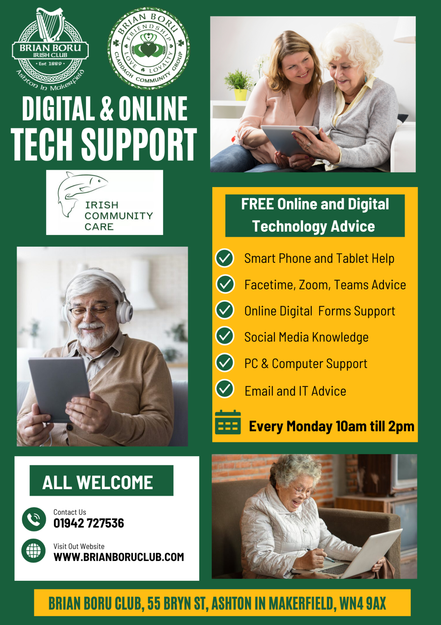 DIGITAL & ONLINE TECH SUPPORT – Brian Boru Irish Club