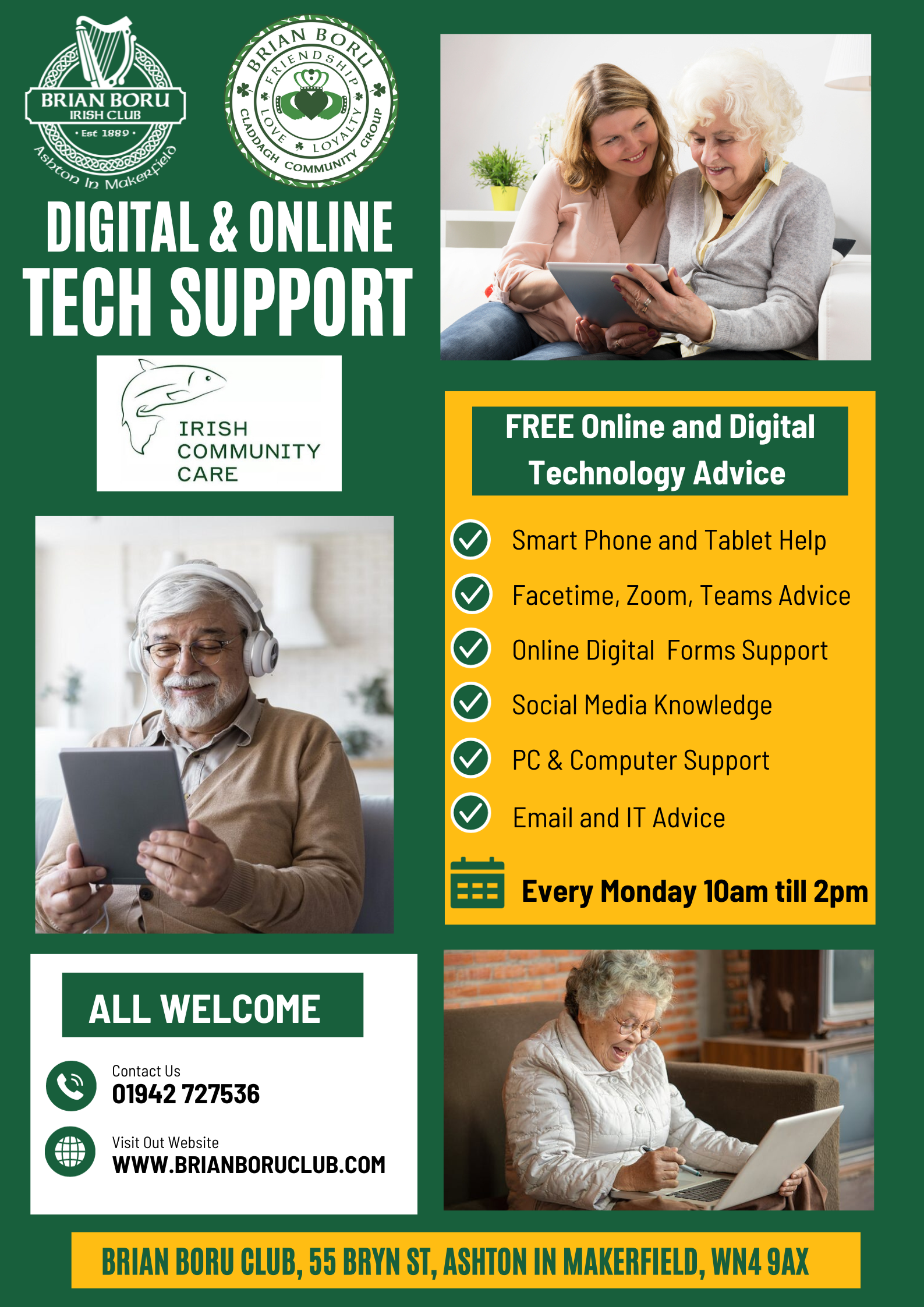 DIGITAL & ONLINE TECH SUPPORT – Brian Boru Irish Club